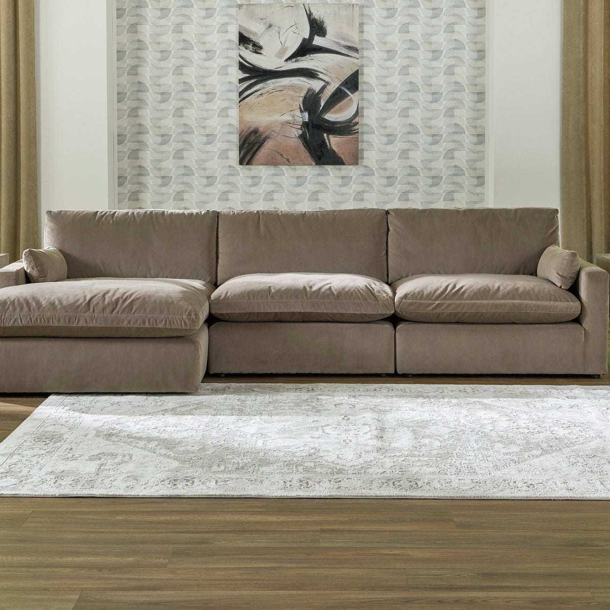 Sophie 3-Piece Sectional Sofa Chaise in Cocoa - HER Home Design Boutique